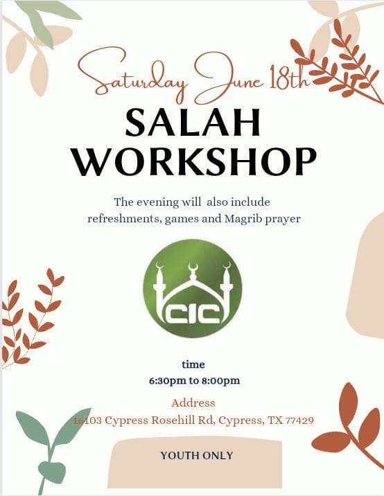 Salah Workshop – Cypress Islamic Center